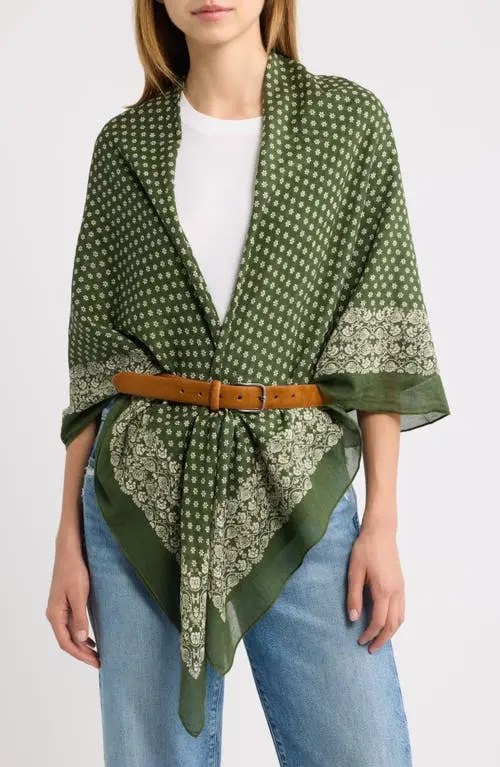 The Great. The Big Cotton Bandana Scarf - Army