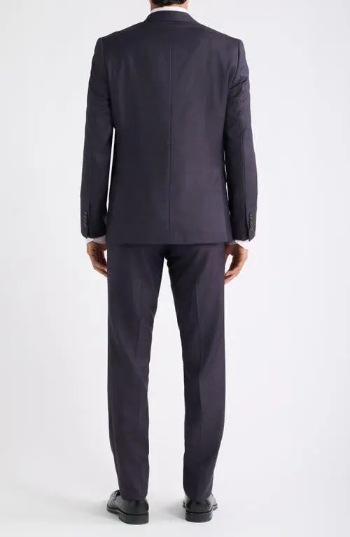 JACK VICTOR Esprit Contemporary Fit Dark Purple Mélange Super 130s Wool Suit - Dark Grape