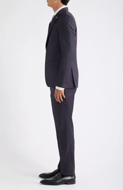 JACK VICTOR Esprit Contemporary Fit Dark Purple Mélange Super 130s Wool Suit - Dark Grape