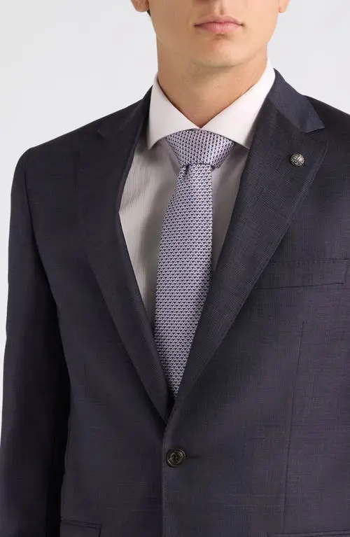 JACK VICTOR Esprit Contemporary Fit Dark Purple Mélange Super 130s Wool Suit - Dark Grape