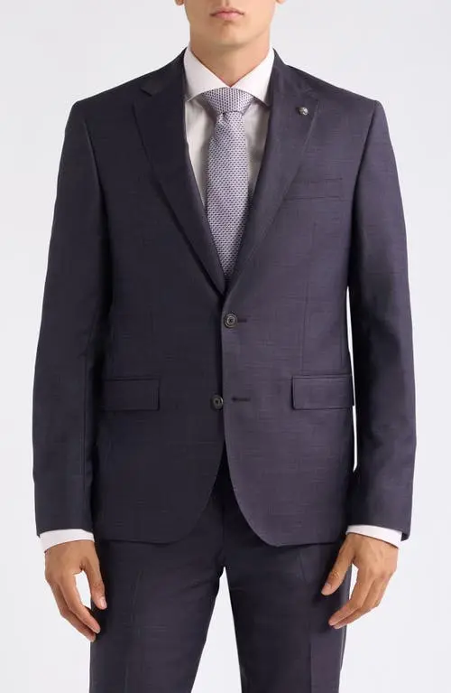 JACK VICTOR Esprit Contemporary Fit Dark Purple Mélange Super 130s Wool Suit - Dark Grape