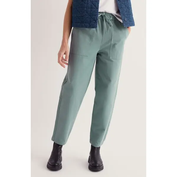 SEASALT CORNWALL Sholl Organic Cotton Crop Trousers - Lichen