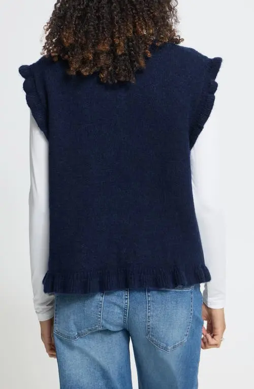 ICHI Ihprovoke Ruffled Sweater Vest