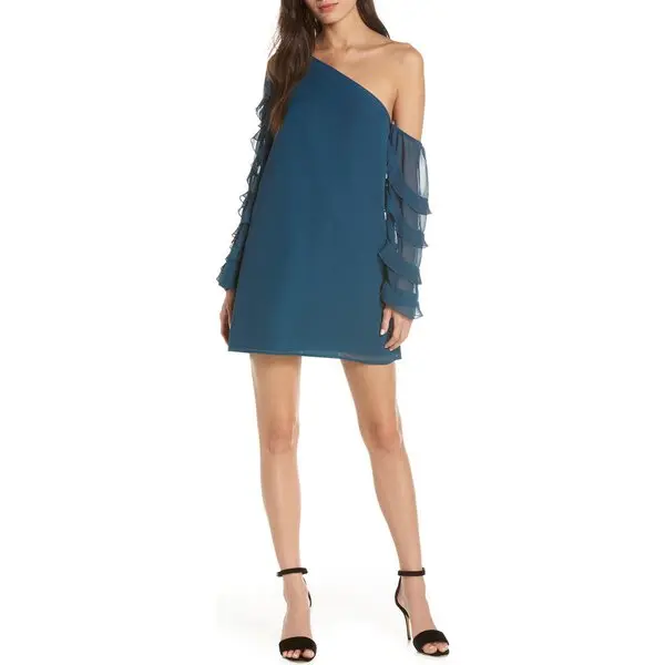 Ali & Jay Love The Way I Look Tonight One-shoulder Minidress - Teal