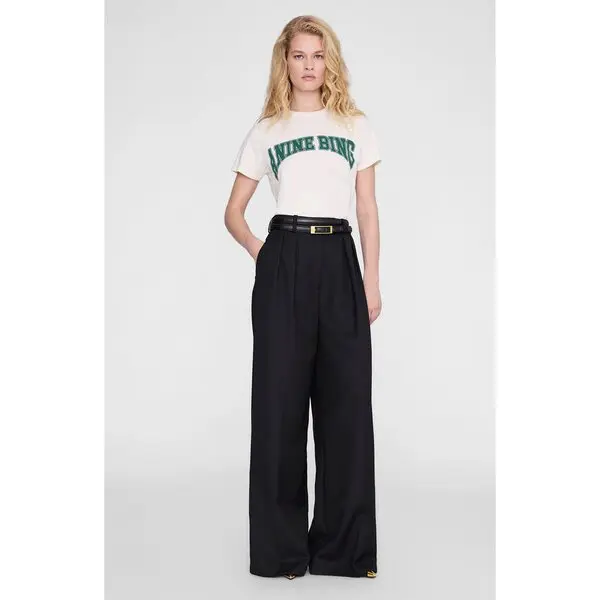 ANINE BING Shelley Cropped Baby Tee - Ecru
