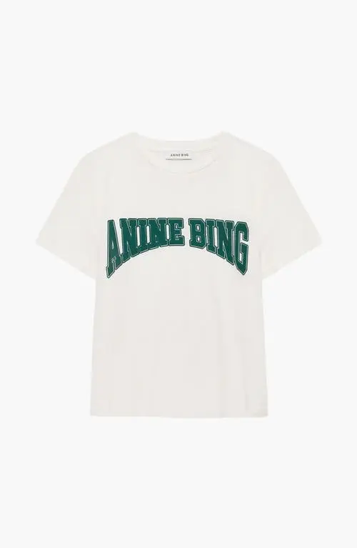 ANINE BING Shelley Cropped Baby Tee - Ecru