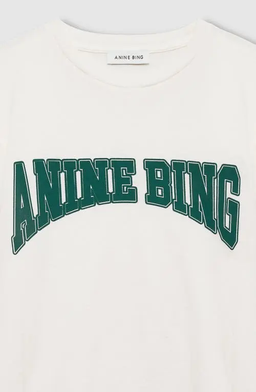 ANINE BING Shelley Cropped Baby Tee - Ecru