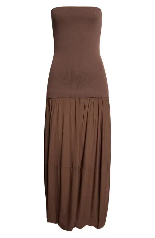ST. AGNI Strapless Balloon Hem Dress