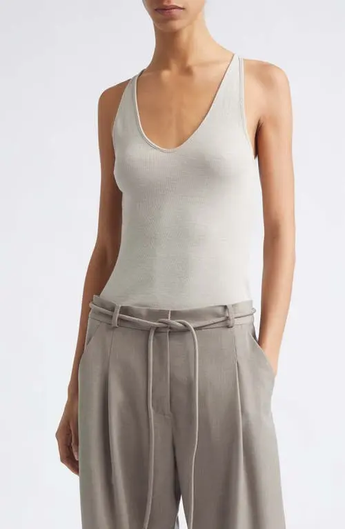 ST. AGNI Merino Wool Scoop Cami - Soft Ash