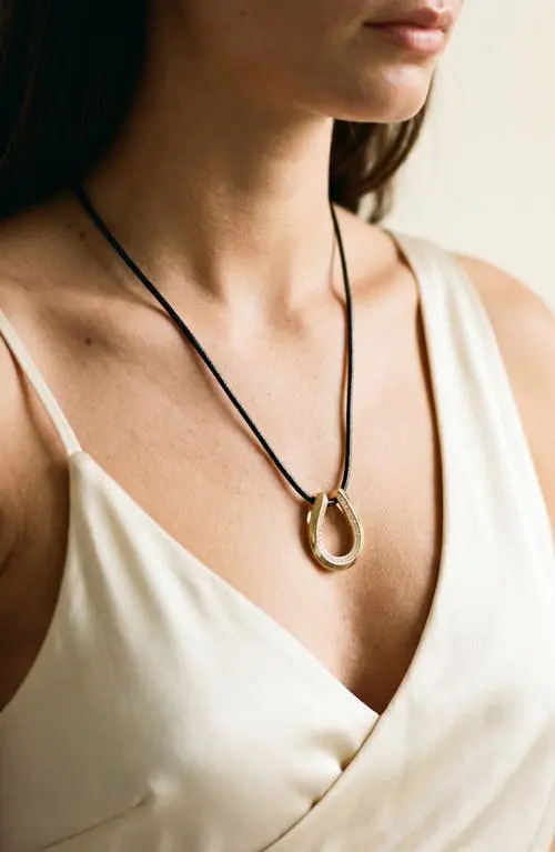 Argento Vivo Cubic Zirconia Horseshoe Corded Necklace