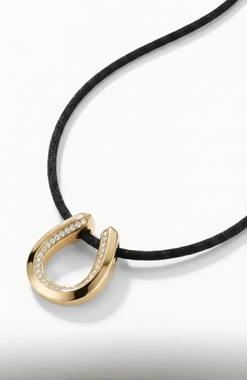 Argento Vivo Cubic Zirconia Horseshoe Corded Necklace