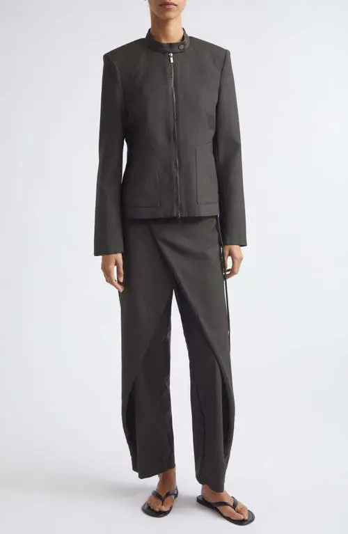 ST. AGNI Wool Blend Moto Jacket