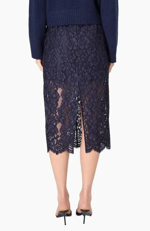 Cami Nyc Osmond Lace Midi Skirt - Navy