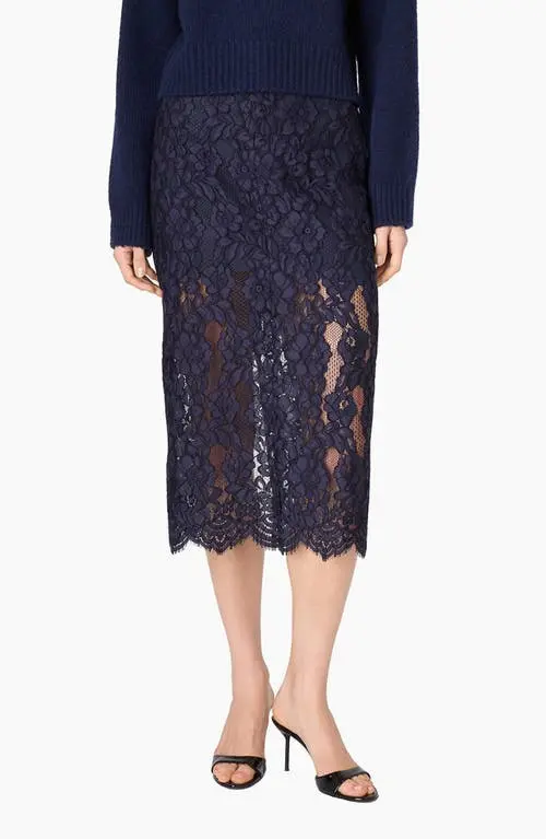 Cami Nyc Osmond Lace Midi Skirt - Navy