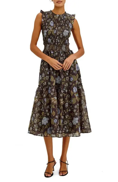 Rails Vivier Floral Smocked Sleeveless Dress - Willow