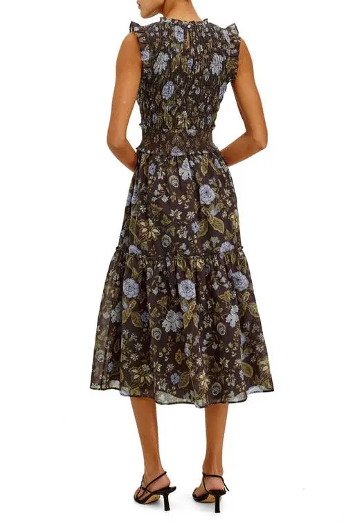 Rails Vivier Floral Smocked Sleeveless Dress