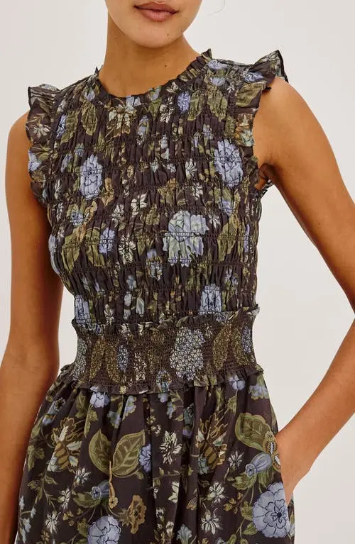 Rails Vivier Floral Smocked Sleeveless Dress