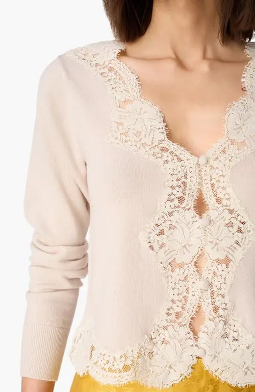 Cami Nyc Sanders Lace Trim Cardigan - Oat