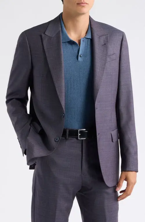 Emporio Armani G-line Purple Mélange Peak Lapel Virgin Wool Suit - Medium Purple