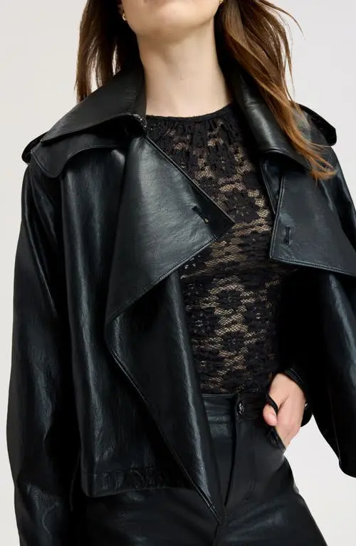 Sam Edelman Draped Faux Leather Jacket