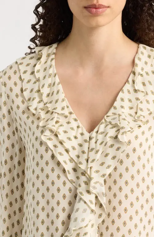 EMME Donare Ruffle V-neck Top