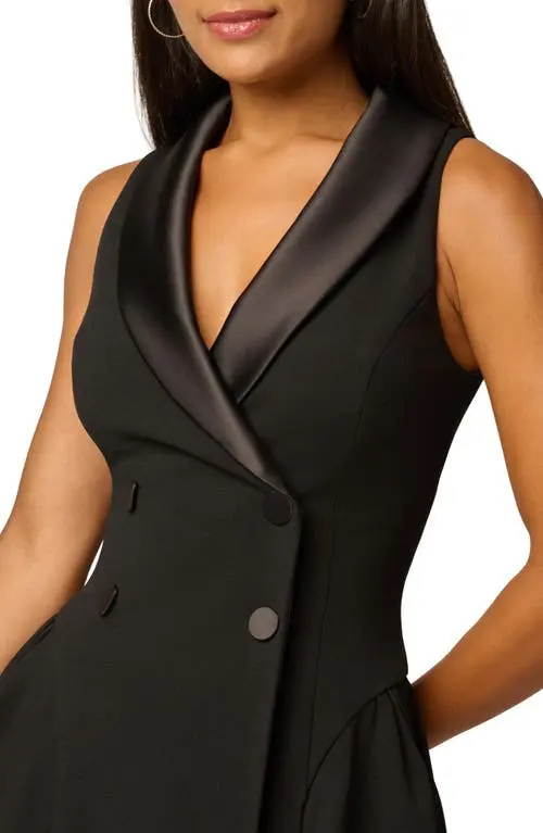Adrianna Papell Tuxedo Fit & Flare Dress - Black