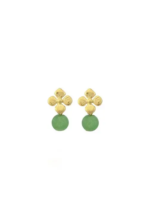 PERACAS Bambi Floral Earrings - Algae Green