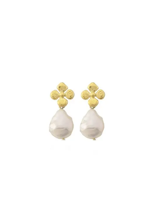 PERACAS Bambi Floral Earrings - Ivory
