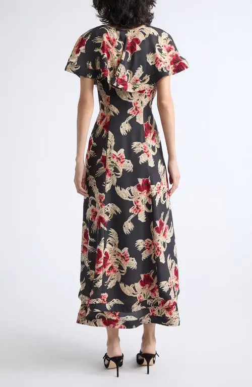 Cinq À Sept Antonetta Floral Tiered Midi Dress