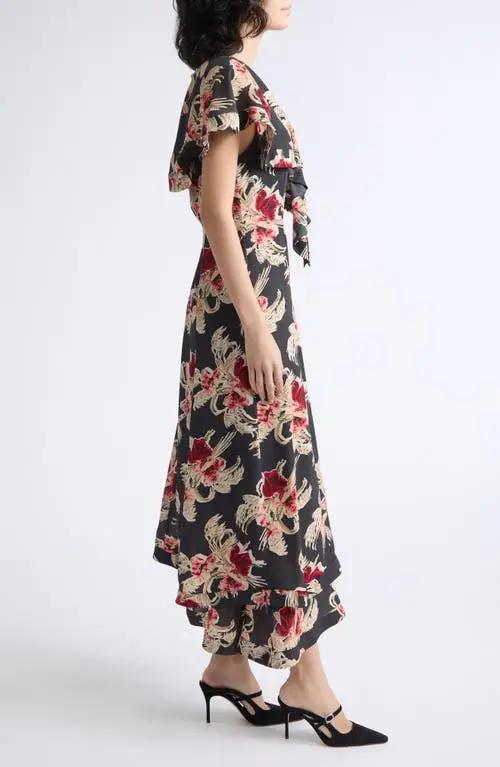 Cinq À Sept Antonetta Floral Tiered Midi Dress