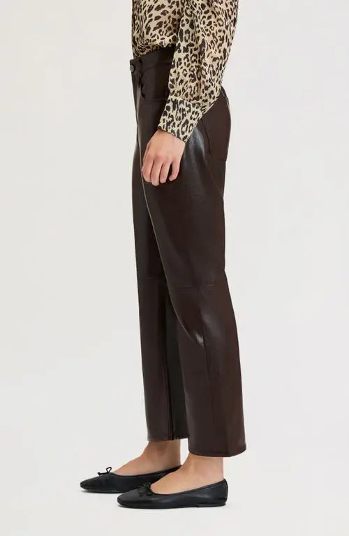 Sam Edelman Faux Leather Bootcut Pants - Dark Brown