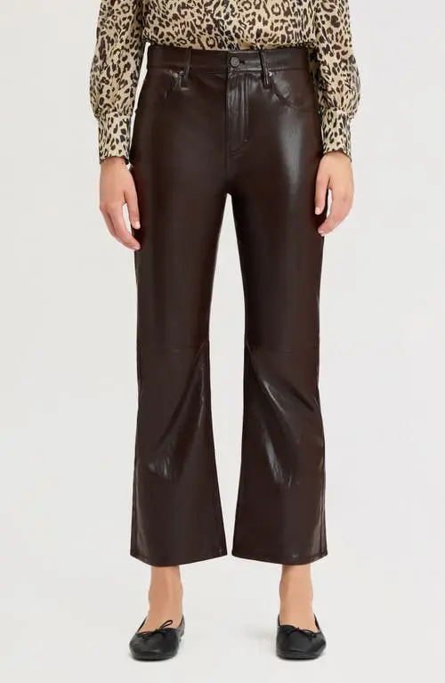 Sam Edelman Faux Leather Bootcut Pants - Dark Brown