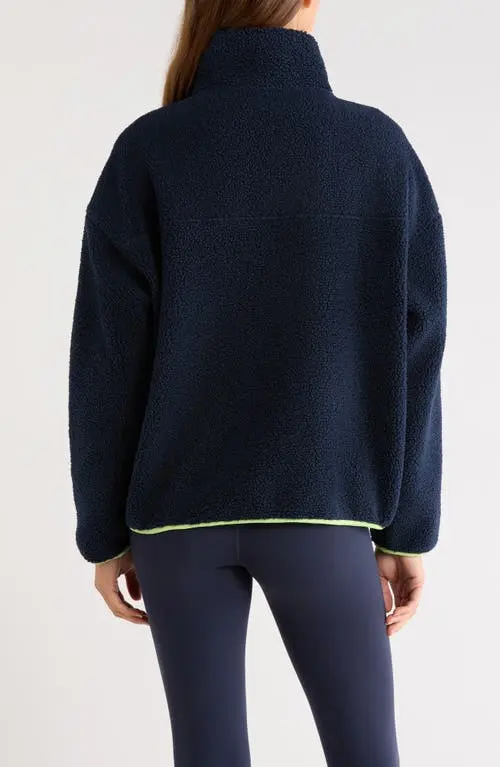Splits59 Reese Half-zip Fleece Pullover - Indigo/limeade