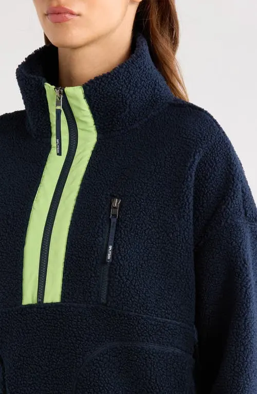 Splits59 Reese Half-zip Fleece Pullover - Indigo/limeade