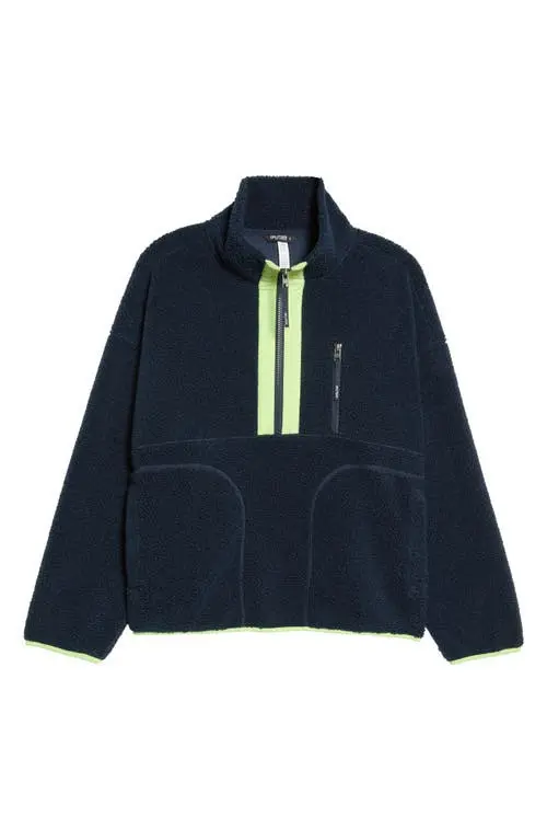 Splits59 Reese Half-zip Fleece Pullover - Indigo/limeade