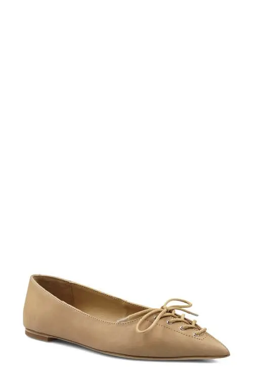 ZIGI Arreza Lace-up Pointed Toe Flat - Natural