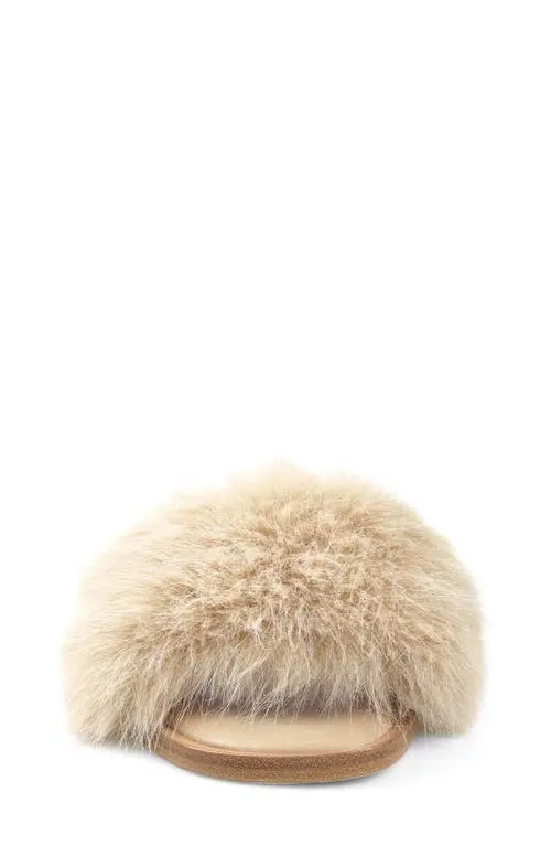 ZIGI Faux Fur Slide Sandal - Natural