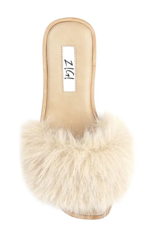 ZIGI Faux Fur Slide Sandal - Natural