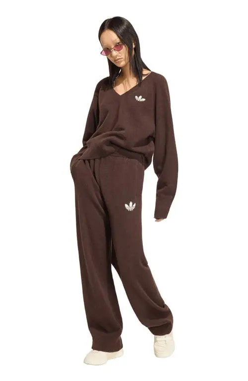 Adidas Essentials Wide Leg Knit Pants - Aurora Coffee