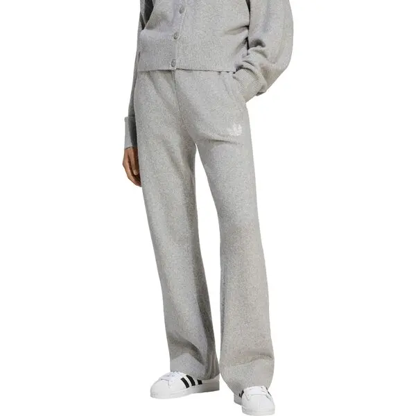 Adidas Essentials Wide Leg Knit Pants - Medium Grey Heather