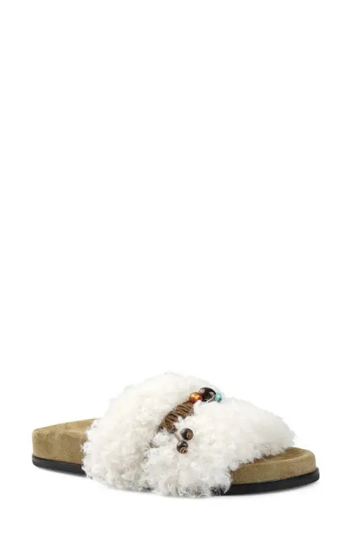 ZIGI Bishop Faux Fur Slide Sandal - Natural