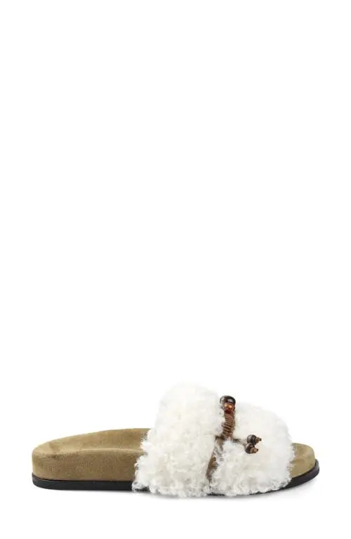 ZIGI Bishop Faux Fur Slide Sandal - Natural