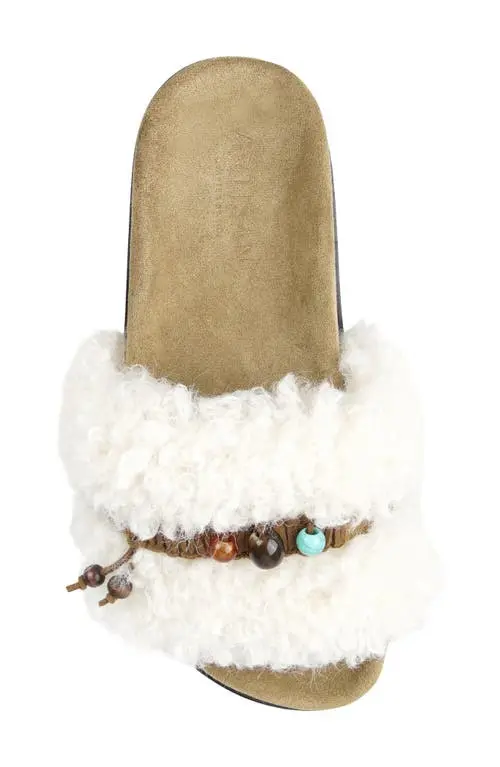 ZIGI Bishop Faux Fur Slide Sandal - Natural