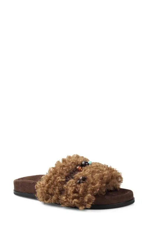 ZIGI Bishop Faux Fur Slide Sandal - Tan