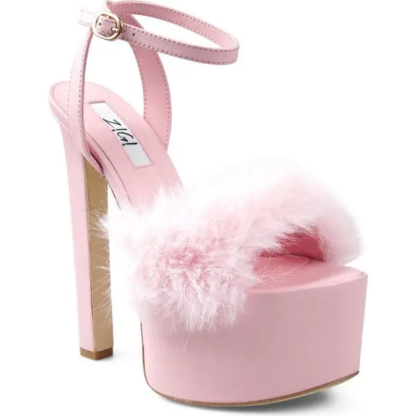 ZIGI Travvy Faux Fur Platform Sandal - Pink