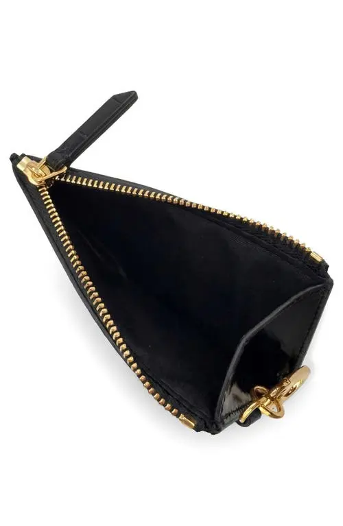 Veronica Beard Croc Embossed Zip Card Holder