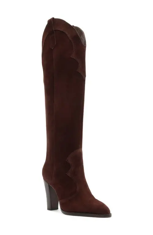Schutz Miller Up Leather Knee High Boot - Maplewood