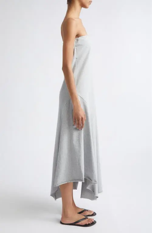 ST. AGNI Strapless Cotton Jersey Dress - Light Grey Marle