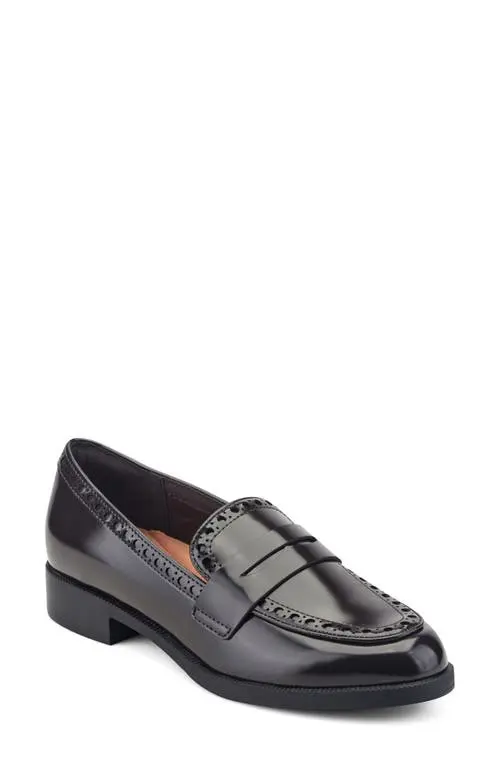 Easy Spirit Ori Faux Leather Penny Loafer - Dark Brown