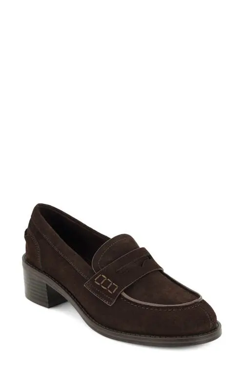 Nine West Vandel Loafer With Block Heel - Dark Brown